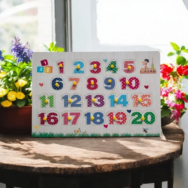 2 in 1 Numbers Peg with Wipe-Clean Writing Practice Board - handsonkit.com